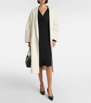 Max Mara Virtus Gathered Jersey Midi Dress