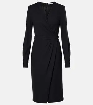 Max Mara Virtus Gathered Jersey Midi Dress