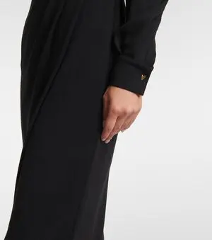 Max Mara Virtus Gathered Jersey Midi Dress