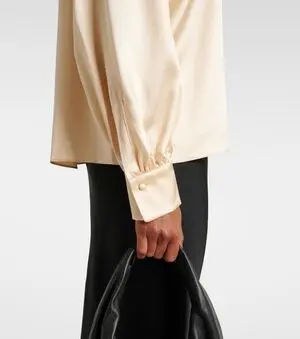 Max Mara Key Torchon Silk Satin Blouse