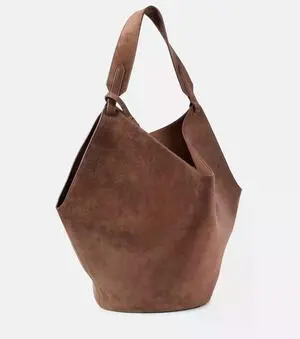 Khaite Lotus Medium Suede Tote Bag - Brown