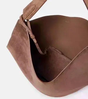 Khaite Lotus Medium Suede Tote Bag - Brown