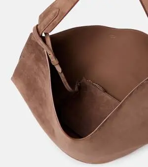 Khaite Lotus Medium Suede Tote Bag - Brown