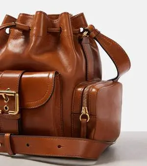 Chloé Leather Camera Bucket Bag - Brown