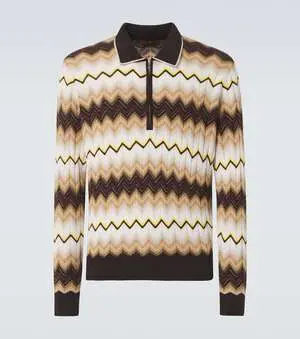 Missoni Zigzag Cotton And Wool Half-zip Sweater
