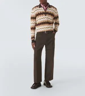 Missoni Zigzag Cotton And Wool Half-zip Sweater