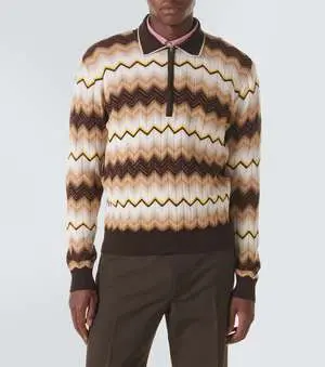 Missoni Zigzag Cotton And Wool Half-zip Sweater