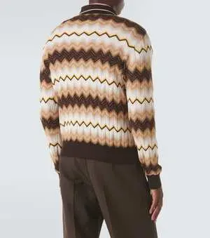 Missoni Zigzag Cotton And Wool Half-zip Sweater