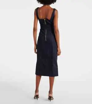 Carolina Herrera Denim Midi Dress - Blue
