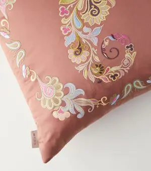 Etro Paisley Embroidered Cotton Cushion