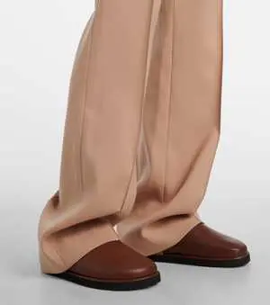 Chloé High-rise Wool Straight Pants - Beige