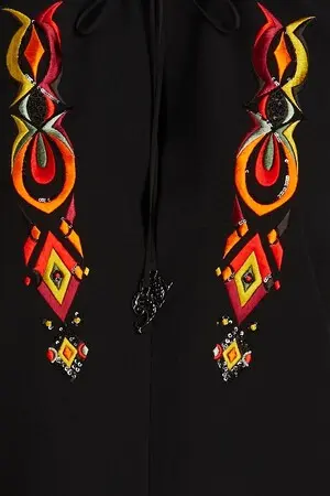 Emilio Pucci Embroidered Stretch-crepe Blouse