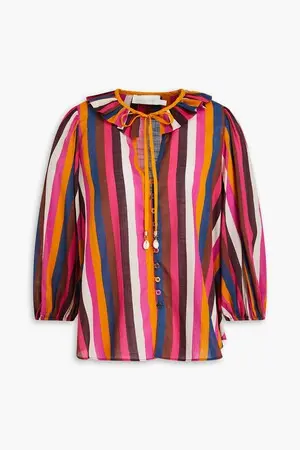 Zimmermann Striped Cotton-voile Blouse