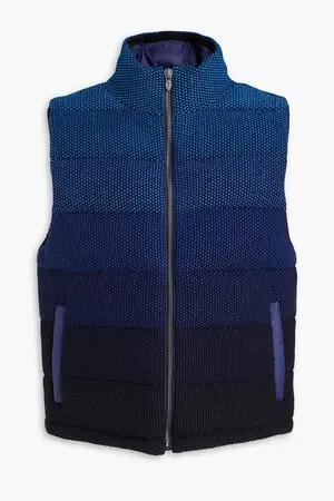 Missoni Dégradé Quilted Bouclé-knit Down Vest - Indigo