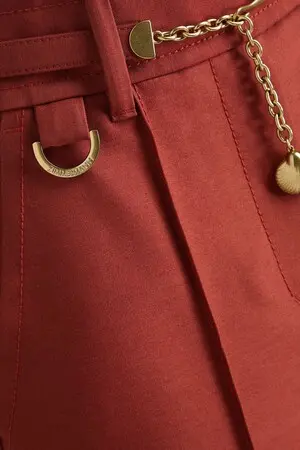 Zimmermann Belted Flared Wool-blend Pants