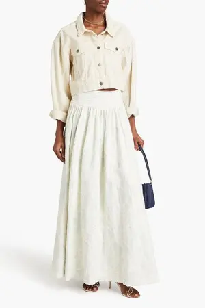 Zimmermann Floral Jacquard Denim Maxi Skirt