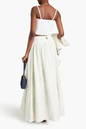 Zimmermann Floral Jacquard Denim Maxi Skirt