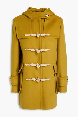 Zimmermann Brushed Wool-blend Felt Hooded Coat - Mustard