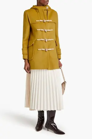 Zimmermann Brushed Wool-blend Felt Hooded Coat - Mustard