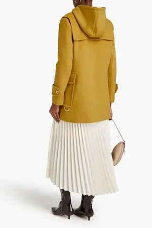 Zimmermann Brushed Wool-blend Felt Hooded Coat - Mustard