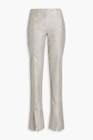 Zimmermann Metallic Cotton-bouclé Straight-leg Pants