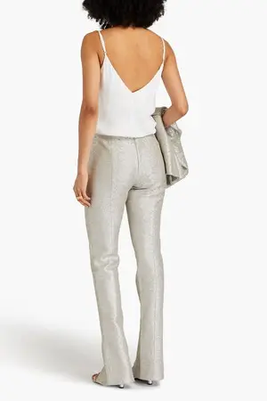 Zimmermann Metallic Cotton-bouclé Straight-leg Pants