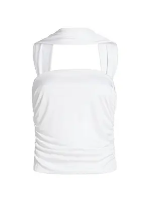 ET OCHS Women's Joss Ruched Top - Optic White  - Optic White