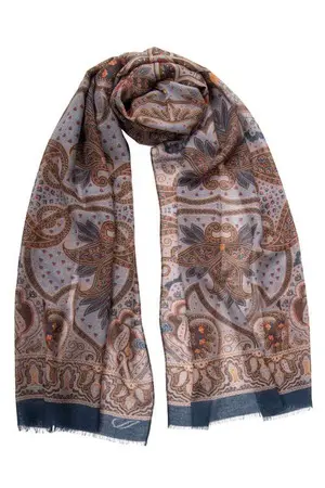 ELIZABETTA Uffiziwool Scarf Tuscan Blue