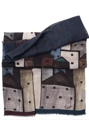 ELIZABETTA Villaggiowool Scarf - Navy