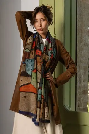 ELIZABETTA Villaggiowool Scarf - Tan