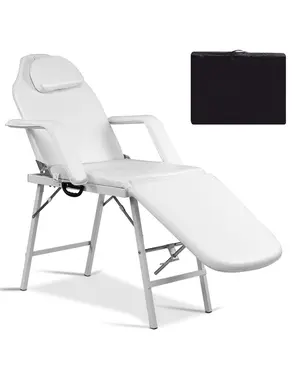 SUGIFT 73 Inch Portable Tattoo Salon Facial Bed Massage Table - White