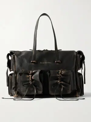 Acne Studios Distressed Leather Shoulder Bag - Brown