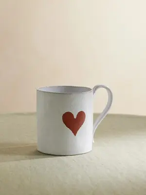 ASTIER DE VILLATTE John Derian Heart Glazed Ceramic Mug - White