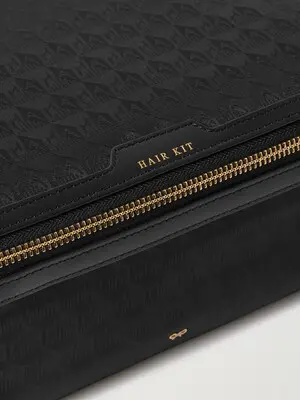 ANYA HINDMARCH Leather-trimmed Nylon-jacquard Hair Kit
