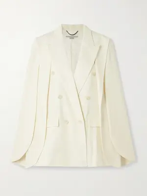 Stella McCartney Cape-effect Wool-blend Twill Blazer - Cream