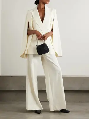 Stella McCartney Cape-effect Wool-blend Twill Blazer - Cream
