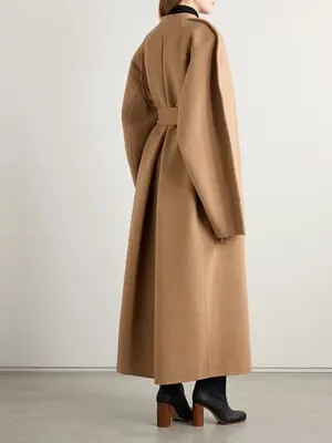 Khaite Rothen Oversized Belted Wool Coat - Brown