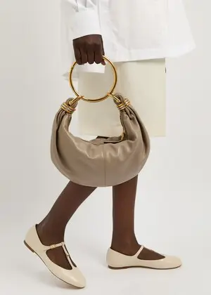 Chloé Bracelet Top Handle Leather Bag - Dark Grey