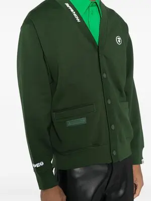 AAPE BY *A BATHING APE Logo Cardigan - Green