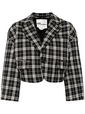 Noir Kei Ninomiya Checked Cropped Blazer