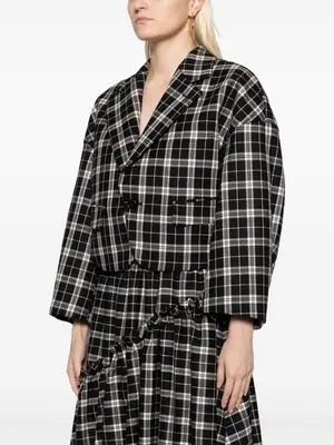 Noir Kei Ninomiya Checked Cropped Blazer