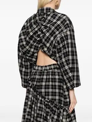Noir Kei Ninomiya Checked Cropped Blazer