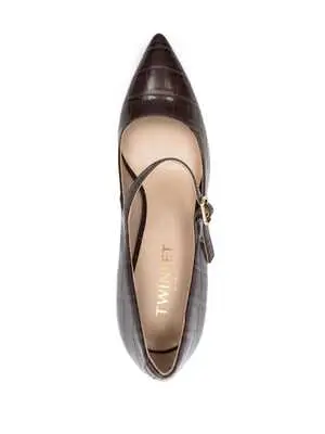 TWINSET 100mm Embossed Crocodile Effect Pumps