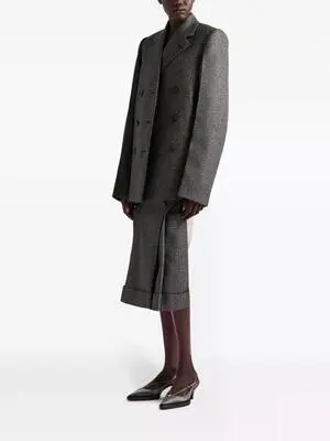 Prada Mouliné-wool Midi Skirt - Grey
