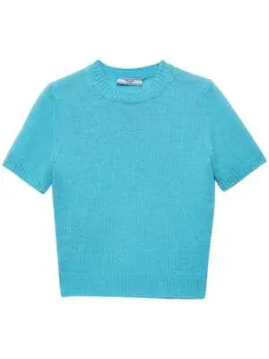 Prada Short-sleeve Cashmere Sweater - Blue