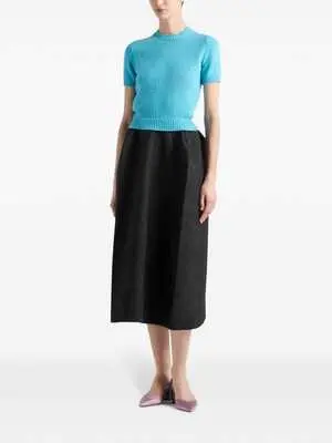 Prada Short-sleeve Cashmere Sweater - Blue