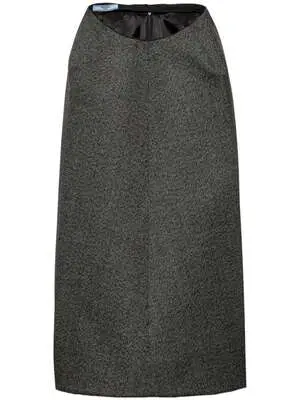 Prada Mouliné Midi Skirt - Grey