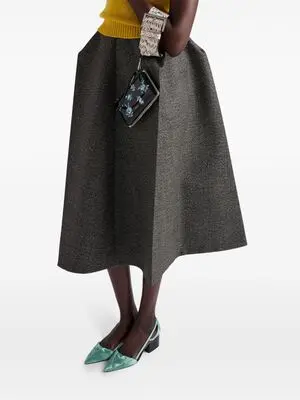 Prada Mouliné Midi Skirt - Grey