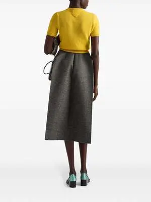Prada Mouliné Midi Skirt - Grey