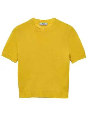 Prada Short-sleeve Cashmere Sweater - Yellow
